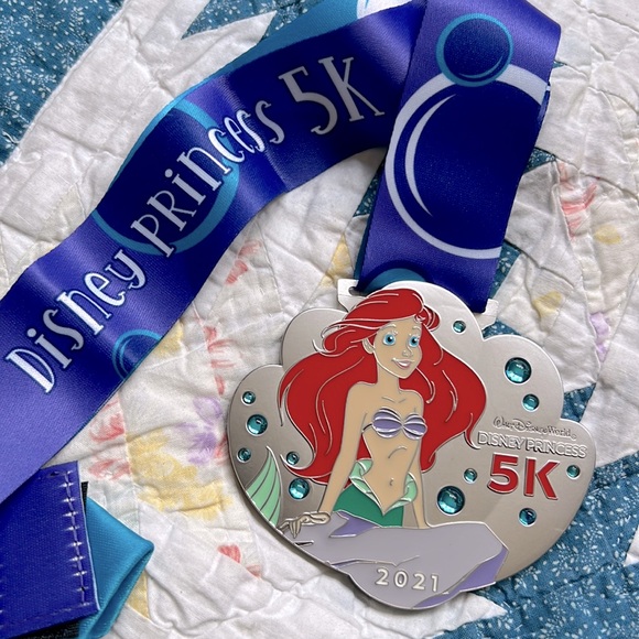 Disney | Accessories | Rundisney 22 Princess Half Ariel 5k Medal | Poshmark